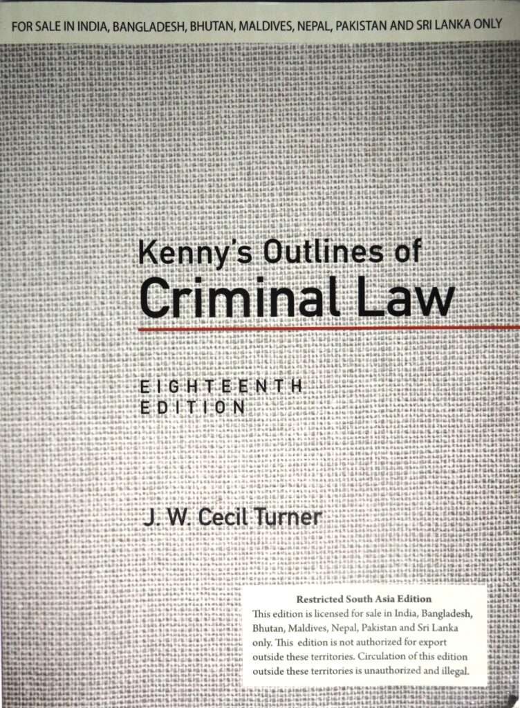Kenny's Outlines of Criminal Law By J.W. Cecil Turner - Pairavi ...